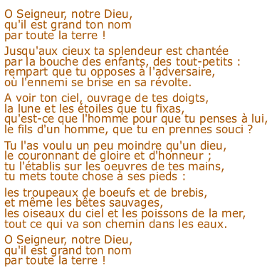 Les psaumes merveilleux de David